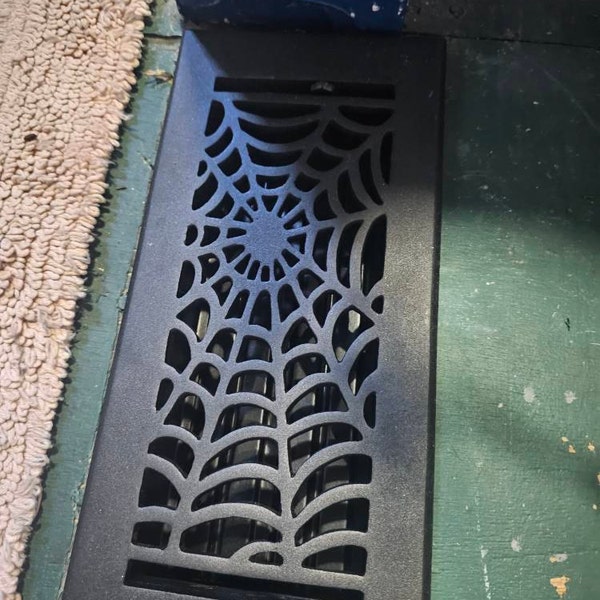 4"x10" Spooky Gothic Vent Cover in Spider Web Design Cast Aluminum ...
