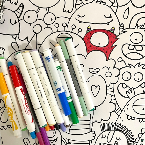 Fall and Winter Coloring Roll Coloring Activity for Kids Coloring for ...