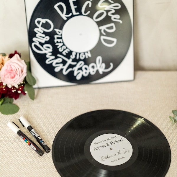 Wedding Guest Book Idea, Custom Record Guest Book Vinyl Record Guest ...