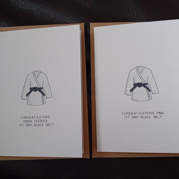 Karate, Taekwondo, Judo or MMA Belt Card (multiple Colours Available ...
