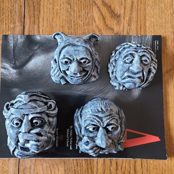 Oxford Chapel Gargoyles Set of Four Wall Hanging Pagan Jester Whimsical ...