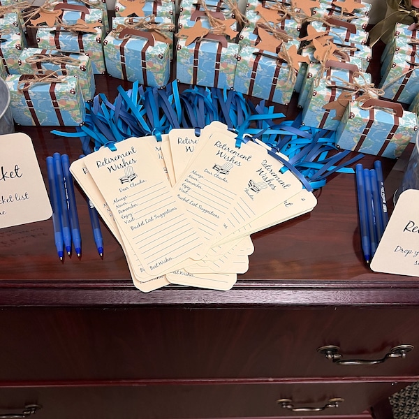 8 Handmade Retirement Wishing Tree Tags / Bookmarks / Retirement Wishes ...