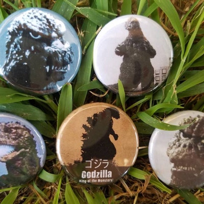 GODZILLA Button, Pin, Badge Set Japan Japanamation Todai Mothra Gamera ...