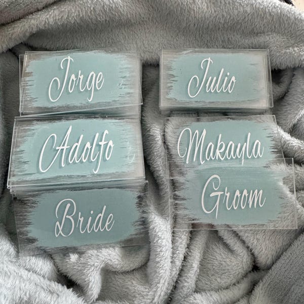 Painted Acrylic Name Place Cards for Weddings and Events - Etsy