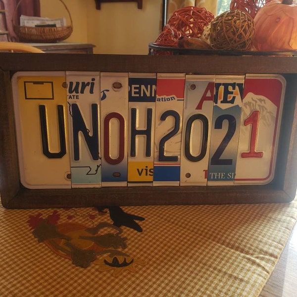 Personalized License Plate Name Sign: Framed Custom Wall Art - Etsy