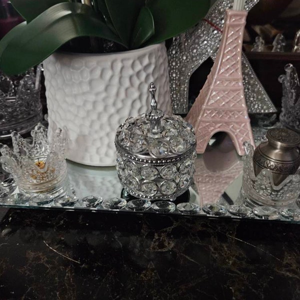 MTO 2 Tier Glam Diamond Mirrored Perfume/cosmetics Vanity Tray - Etsy