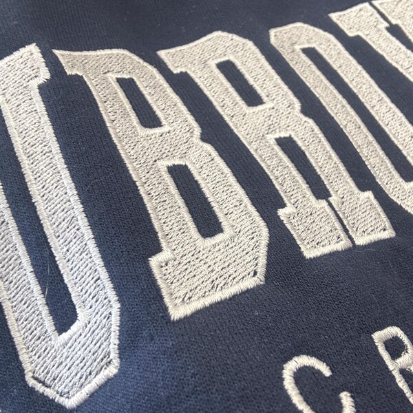 Custom Filled Embroidered Varsity Crewneck, Embroidery Crewneck ...