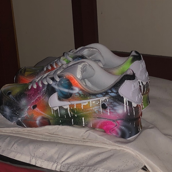 Custom Nike Air Max 90 "universe Drip" Unique and Handpainted Sneaker ...