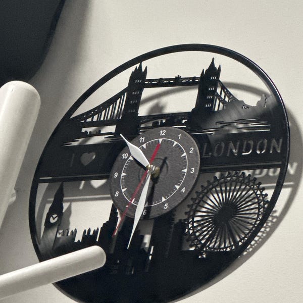 Personalized Wall Clock 12" Made Out of Vintage Vinyl Record, Modern ...