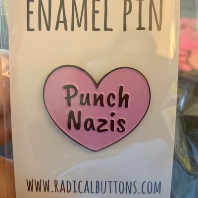 Punch Nazis Enamel Pin, Anti-racist Pin, Anti-nazis Lapel Pin, Activist ...