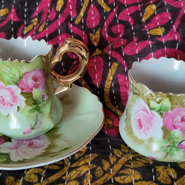 Large Vintage Fenton Blue Optic Coin Dot Pitcher With Crimped Ruffled ...