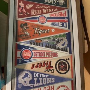 Vintage Detroit Sports Pennant Collage Print 15 by 24, 11 by 17 - Etsy