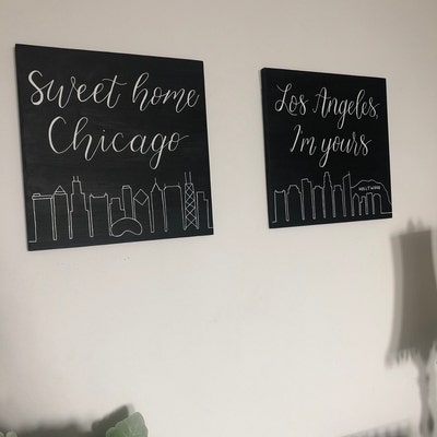 Sweet Home Chicago Chicago Skyline Chicago Skyline Sign - Etsy