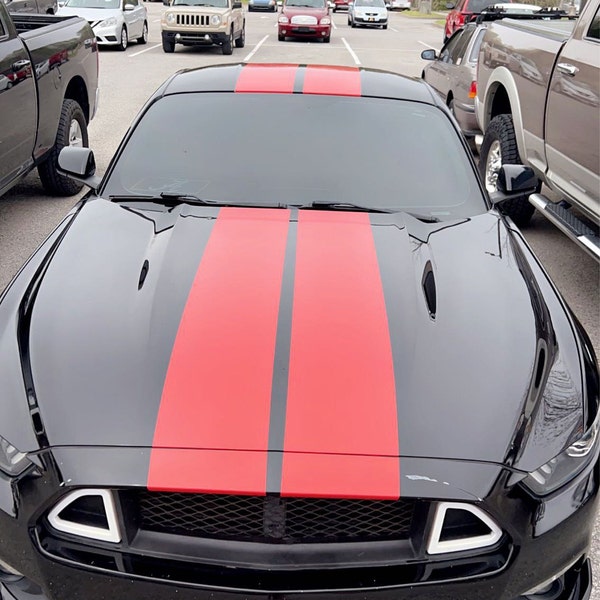 Full Body Stripes Decal Compatible With Ford Mustang Hood Wrap Decal ...