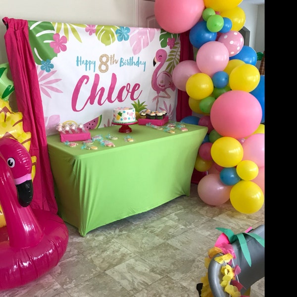 Flamingo Backdrop Banner. PRINTABLE FILE. Flamingo Birthday Party ...