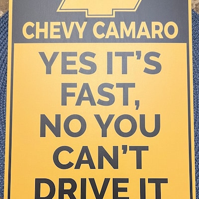 Fast Car Sign, Chevy Camaro Sign, Chevy Logo Sign, Camaro Lover Gift ...