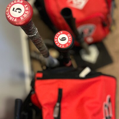 Personalized Baseball Bat Knob Decals, Choose Text, Number & Colors ...