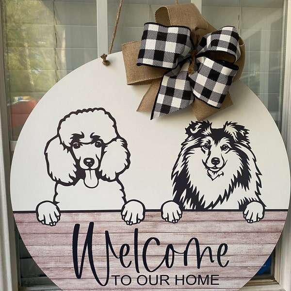 Custom Dog Door Hanger - Personalized Dog Welcome Sign - Pet Door ...