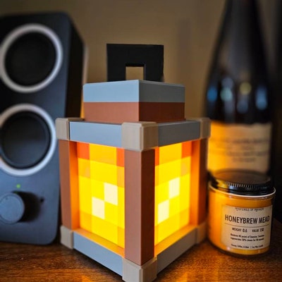 Pixelated Night Light Lantern Night Lamp Birthday Gift Kids Bedroom ...
