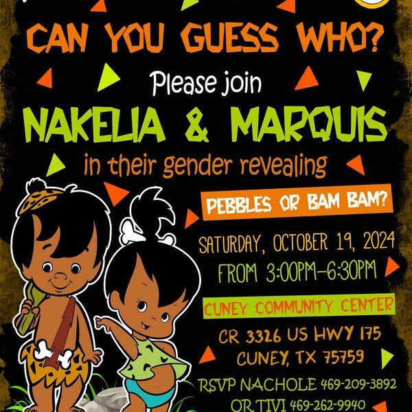 Bam Bam Birthday Invitation I Flintstones Birthday Party Invite I ...