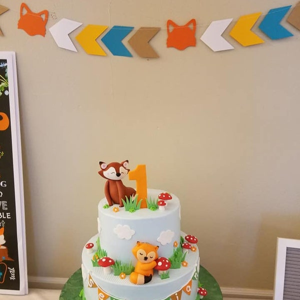 Fox Garland - Woodland 1st Birthday- Wild One Birthday Party Decor ...