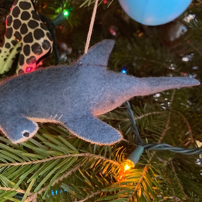 Chief Hammerhead Shark, Hand Felted Ocean Animal Ornament, Handmade ...