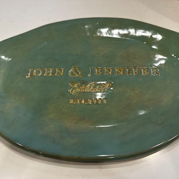 Custom Wedding Plate, Names Personalized Weddings Memorial Plates ...