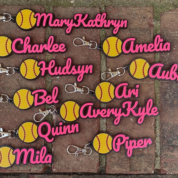 Set 5/10/20 Softball Baseball Game Day Personalized 3D Printed Sport ...