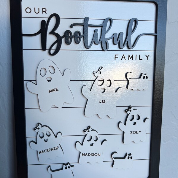 Our Bootiful Family Sign | Customized Family Ghost Sign | Halloween ...