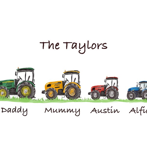 Farm Family Birth Announcement, Tractor Welly Boot Print, Digital ...