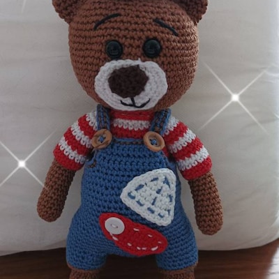 Crochet Bear Amigurumi Pattern Eric, the Lifeguard Bear - Etsy