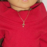Gold Cross Necklace for 18 Inch Girl Dolls, American Made Girl Doll ...