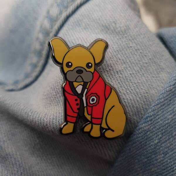 French Revolutionary Bulldog Enamel Pin 28mm - Etsy