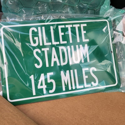 Personalized Highway Distance Sign To: Gillette Stadium, Home of the ...