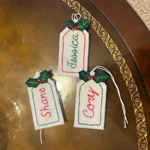 Personalized Christmas Stocking Label Name Tag Felt Stocking Label Gift ...