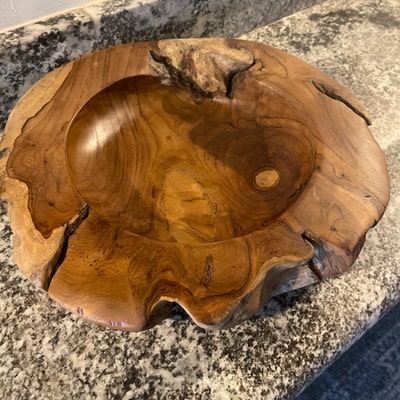 Organic Large Teak Root Bowl 15 - Etsy