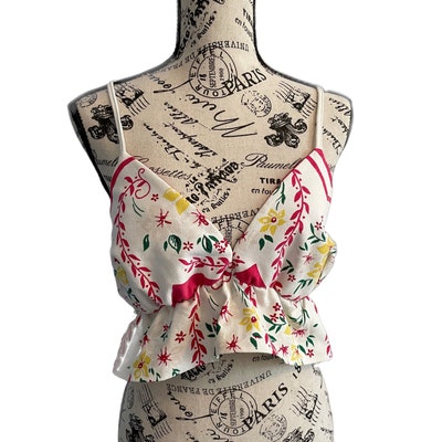 Cross Strap Tie Back Ruffle Hem Cami Top Sewing Pattern Printable ...