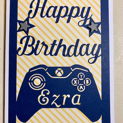 SVG: Boys Gamer Personalised Birthday Card. Boys Card. Happy Birthday ...