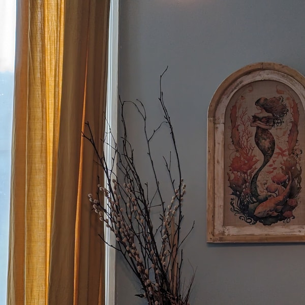 Mermaid Wall Art | 14" X 22" | French Poster Wall Art | Linen Wall ...