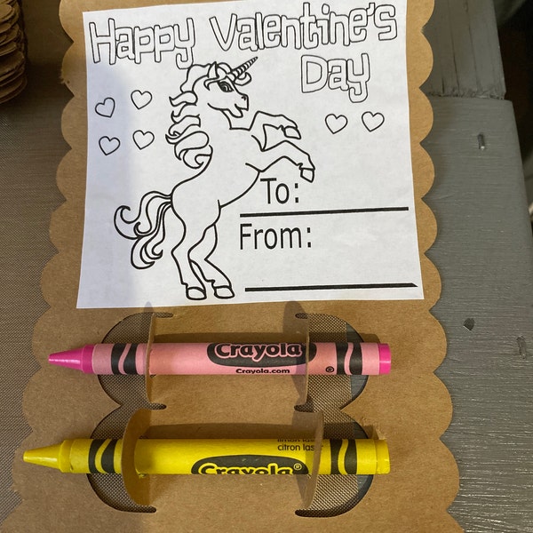 Valentine Crayon Card Svg Bundle Valentine School Handouts Crayon Card ...
