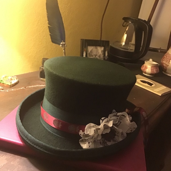 Green Top Hat, BOTTLE Green Top Hat, Formal Low Top Hat, Shorter Top ...