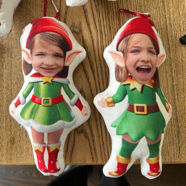 Custom Elf Doll Face Pillow, Personalize Photo Pillow, Girl Christmas ...
