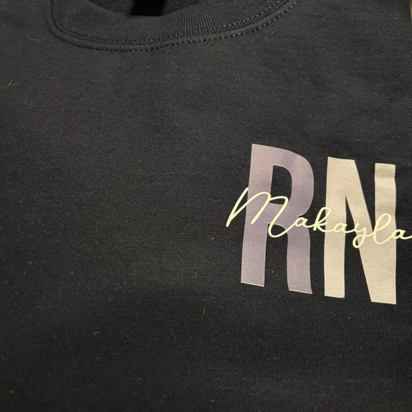Custom Registered Nurse Sweatshirt With Name, Personalized RN Pocket ...