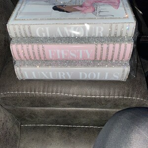 Bling Decor Glam Book Stack Custom Made Bling Books Stack of 3 Pink ...