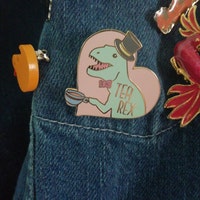 Tea Rex T-rex Hard Enamel Pin Badge Tyrannosaurus Rex Pin Trex Tea Pin ...