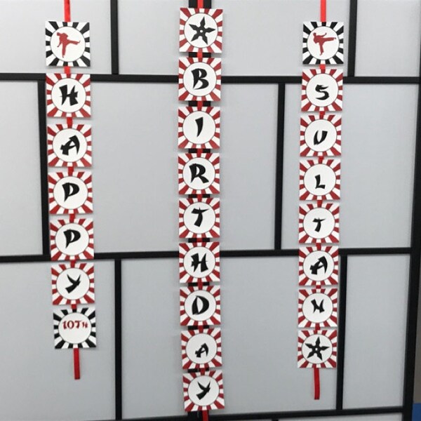 Ninja Birthday Banner - Instant Download Karate Banner - Printable ...