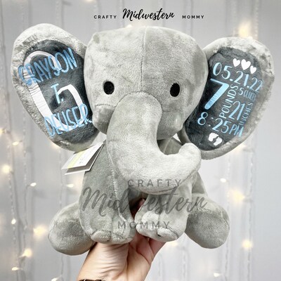 Birth Stat Elephant SVG Birth Announcement SVG Birth Stats - Etsy
