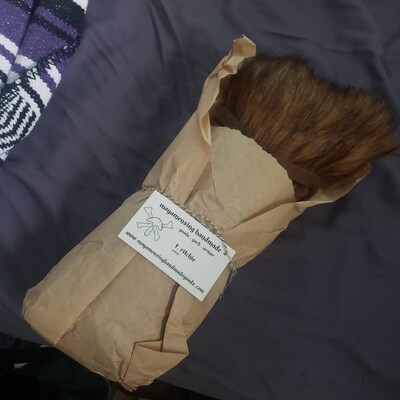 Chestnut Brown Wolf Fur Shoulder Pelt Drape Leather Strap, Imitation ...