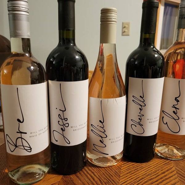 Bridesmaid and Maid of Honor Wine Labels, Will You Be My Bridesmaid ...