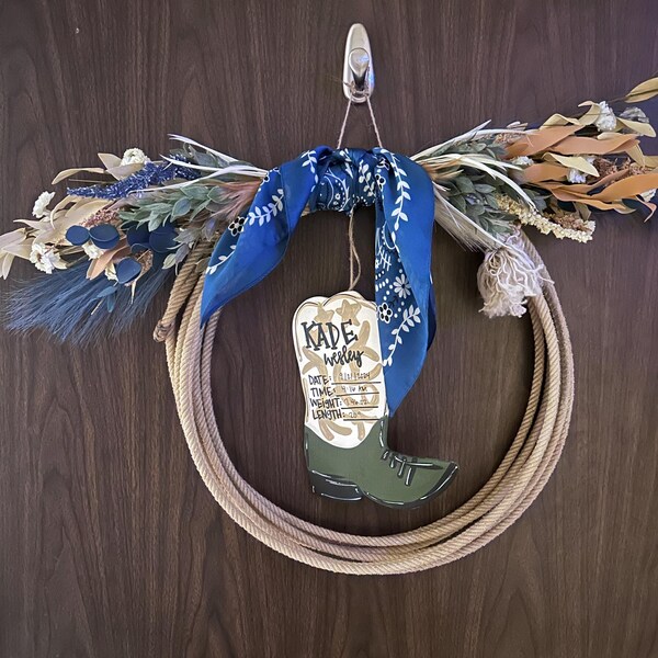 Rope Wreath, Western Wreath, Lariat Wreath, Lasso Wreath, Western ...